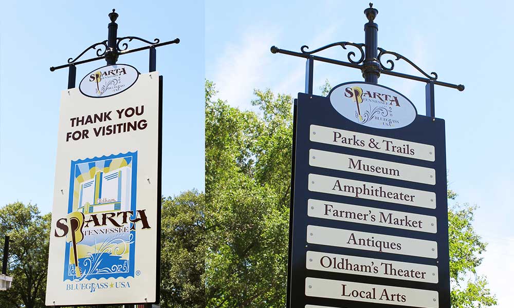 Upscale Wayfinding Sign Solution | Historical Sparta, TN