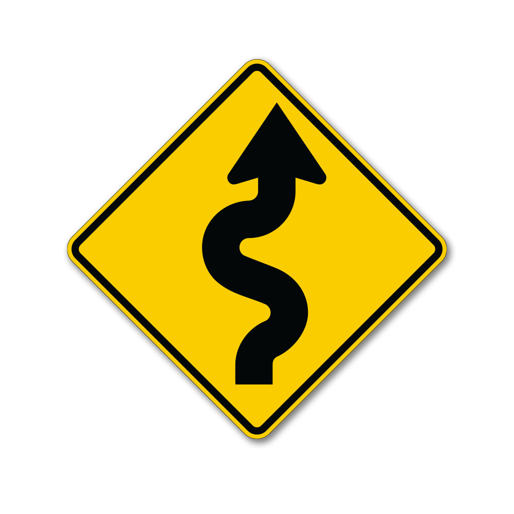 Traffic Sign - Caution Winding Road Right Arrow