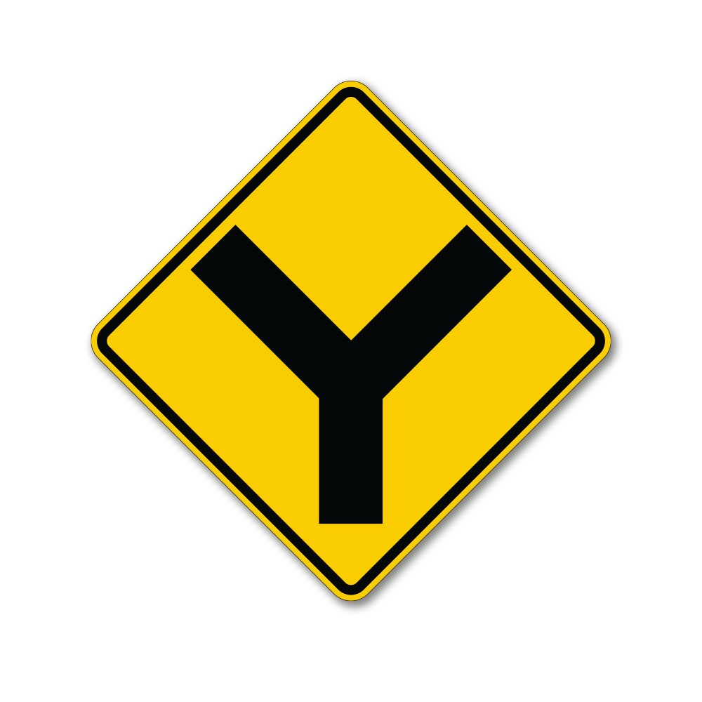 Y Road Symbol Traffic Sign