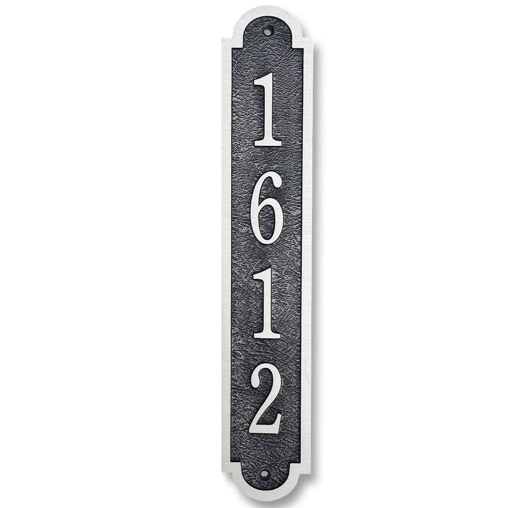 3" x 16" Vertical Address Plaque | Custom House Number Plaques