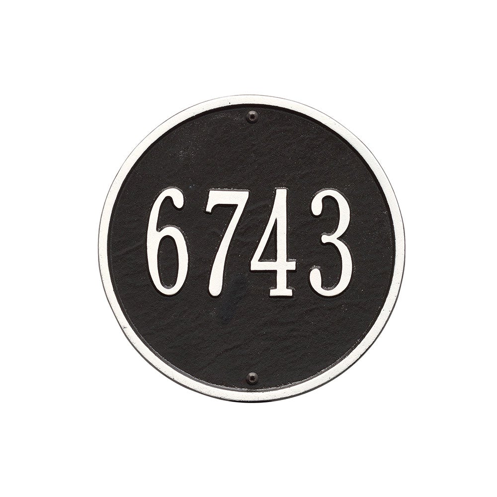 Single Line Round Address Plaque | Custom House Numbers