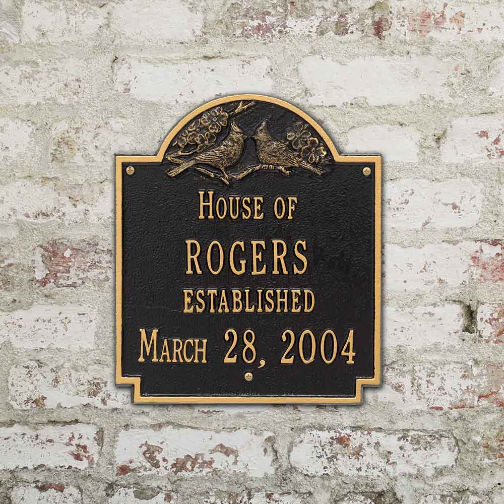 Arch Wedding Cardinal Plaque | House Established Plaque