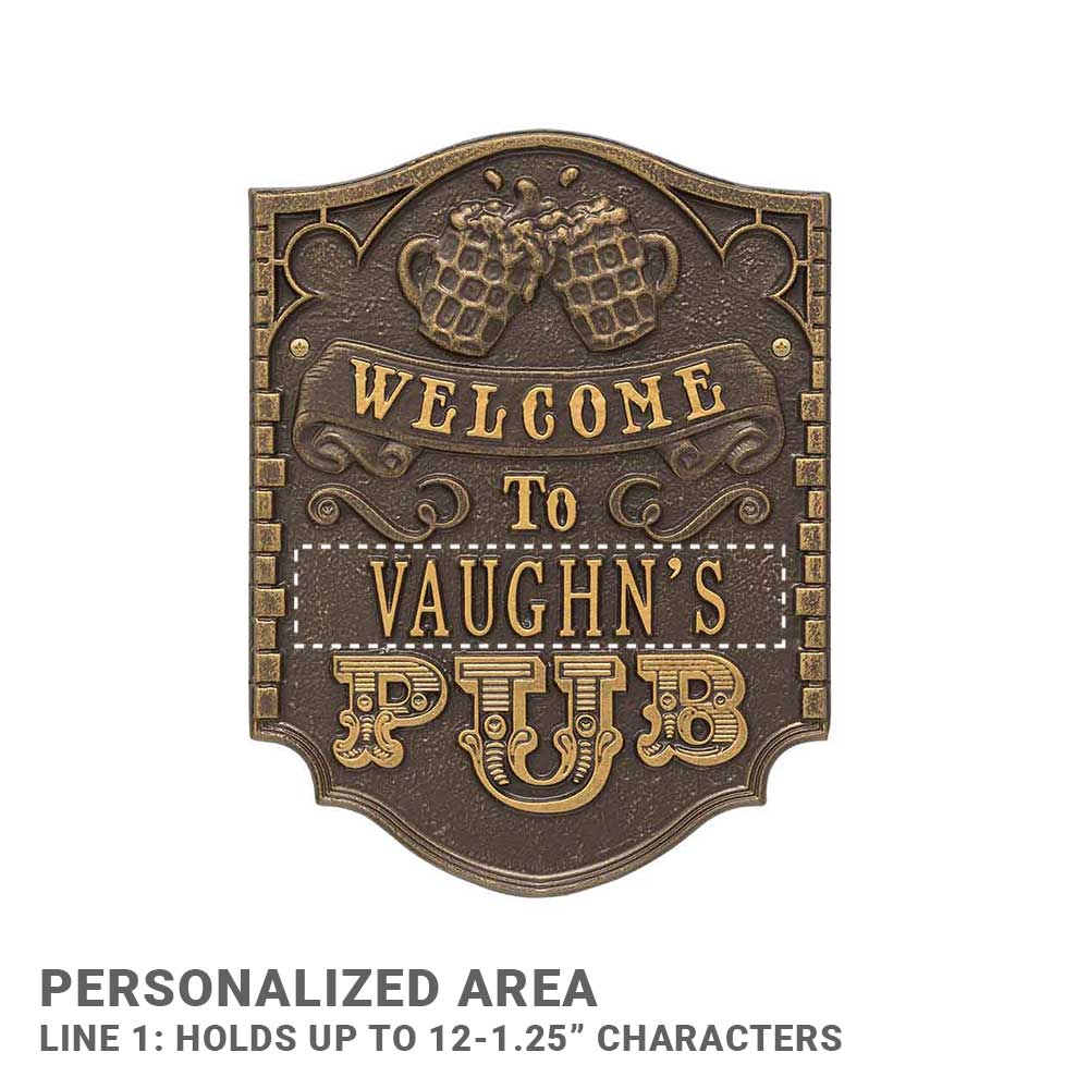 Bell Pub Welcome Plaque | Personalized Home Pub Plaque