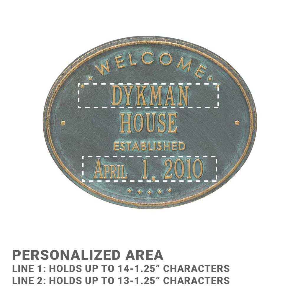 Oval Welcome House Established Date | Decorative Plaque