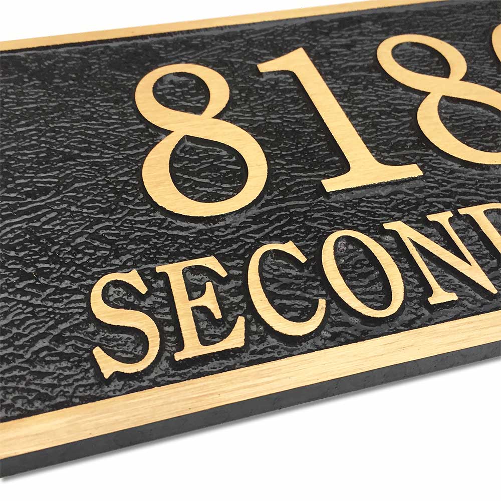 14 x 7 Rectangle Address Plaque | Cast Metal Address Plaques