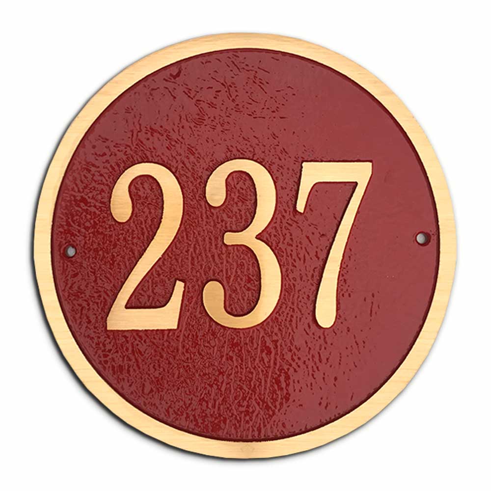 10" Round Address Plaque | Round House Number Plaques