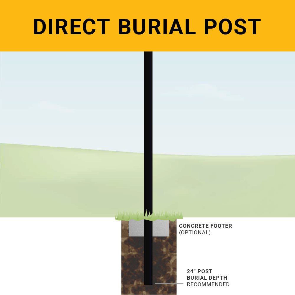 4" Diameter Aluminum Sign Post - Smooth | Light and Sign Poles
