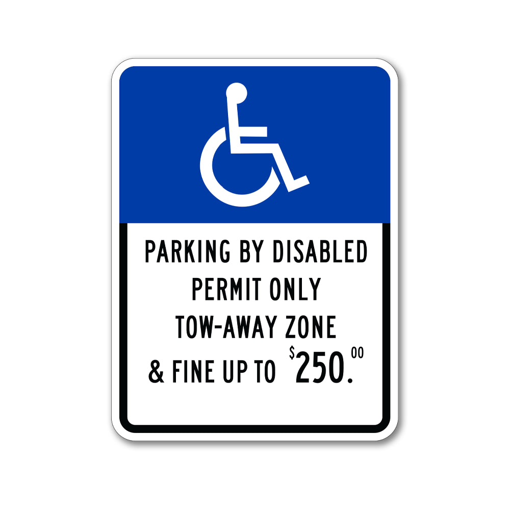 FLORIDA - Blue Handicapped with Fine Sign