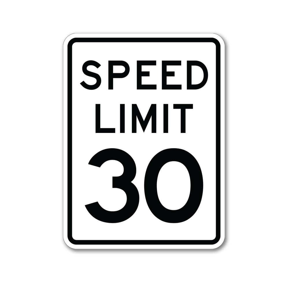 Speed Limit 30 MPH Sign