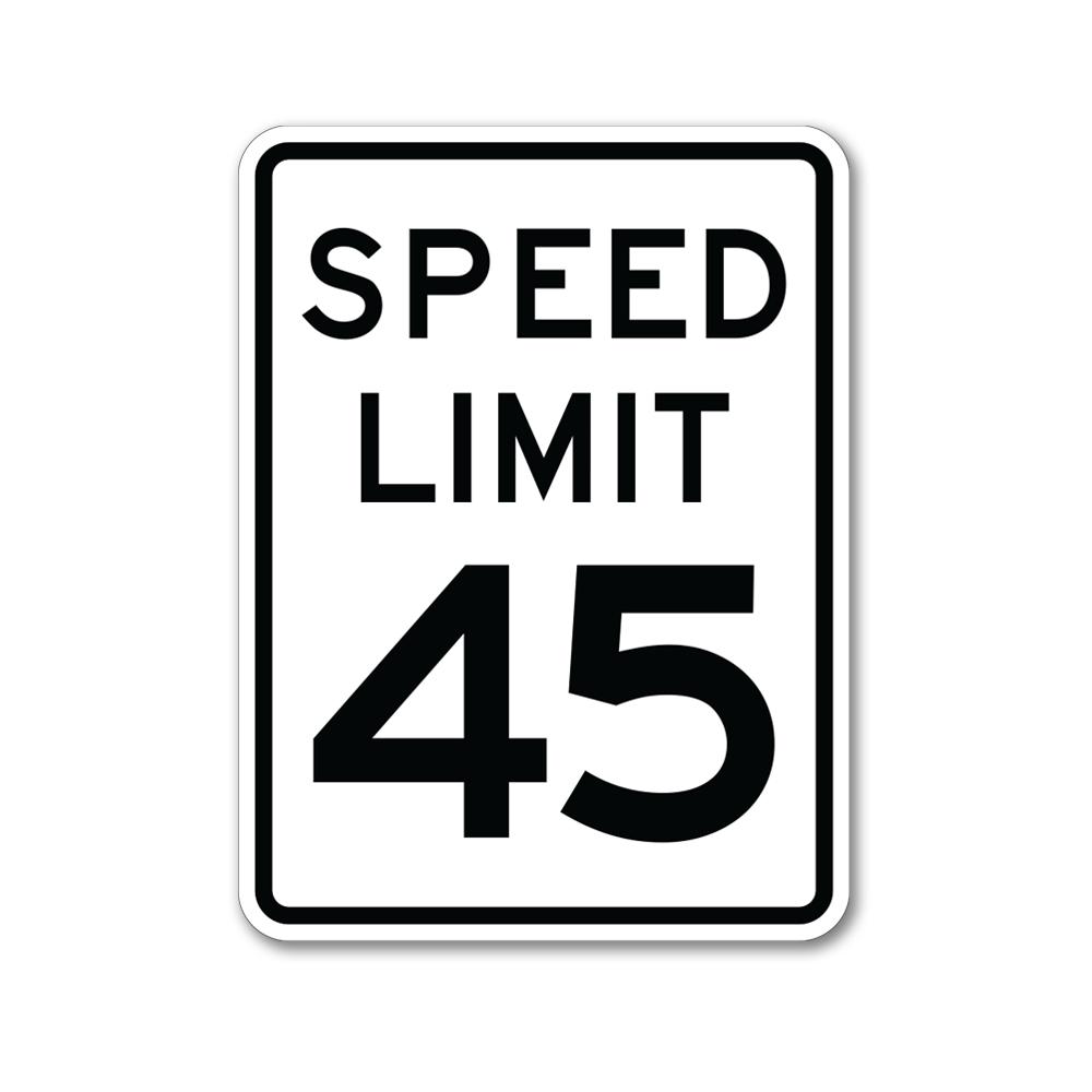 Speed Limit 45 MPH Sign