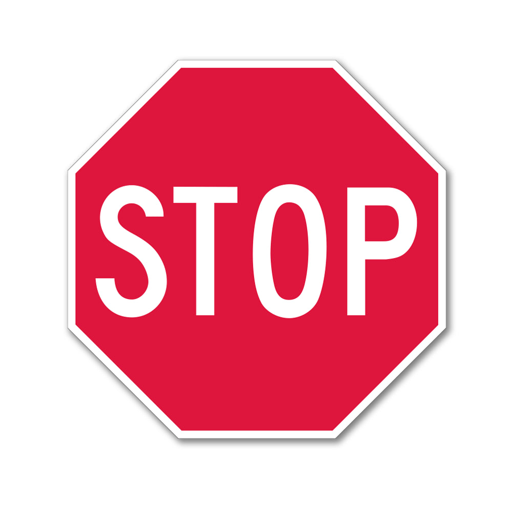 Stop Sign | Standard Red, White Stop Signs | Frame Options