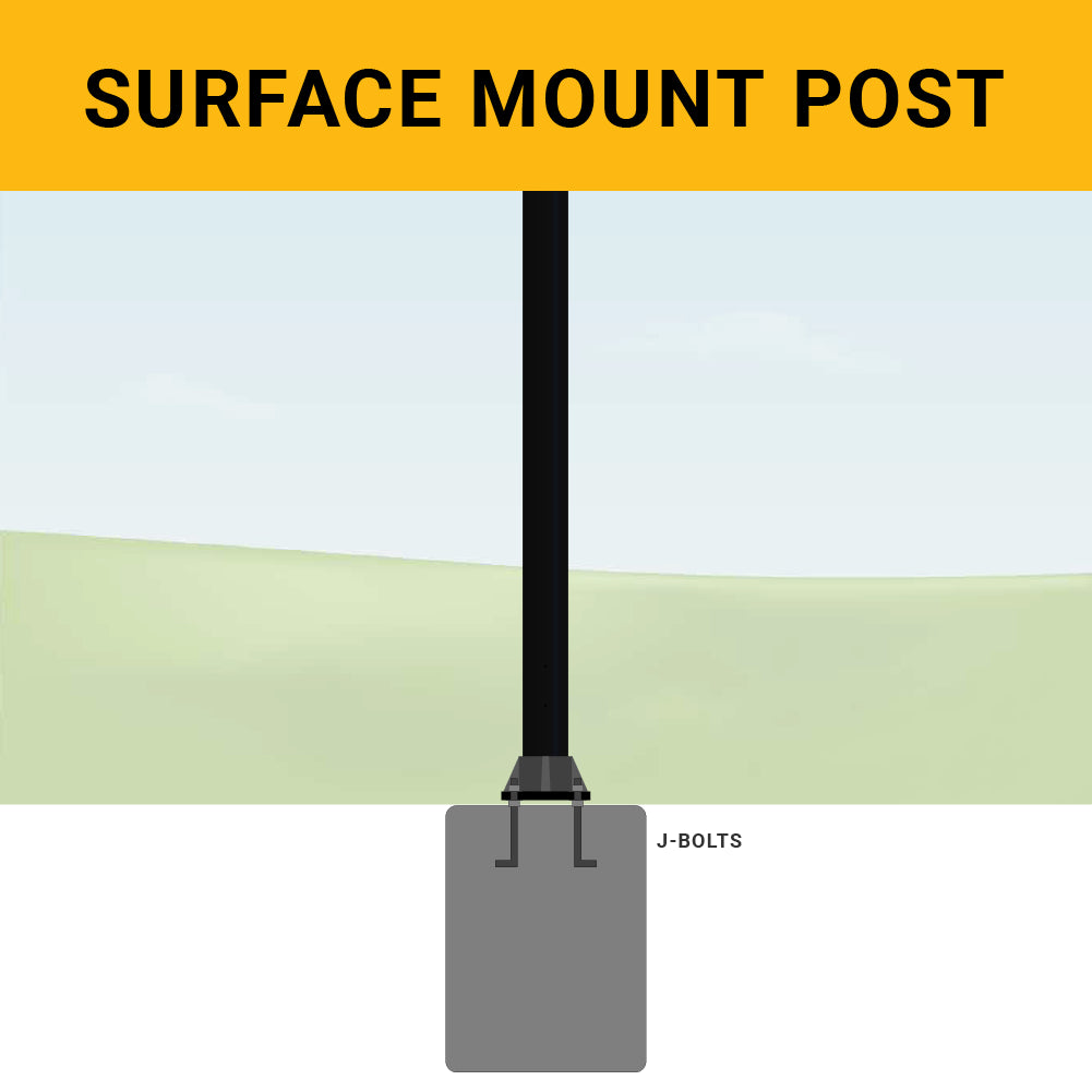 3" Smooth Surface Mount Light Pole with Electrical Access Door