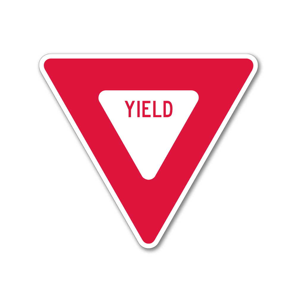 Yield Sign | Red, White Yield Signs | Reflective Background